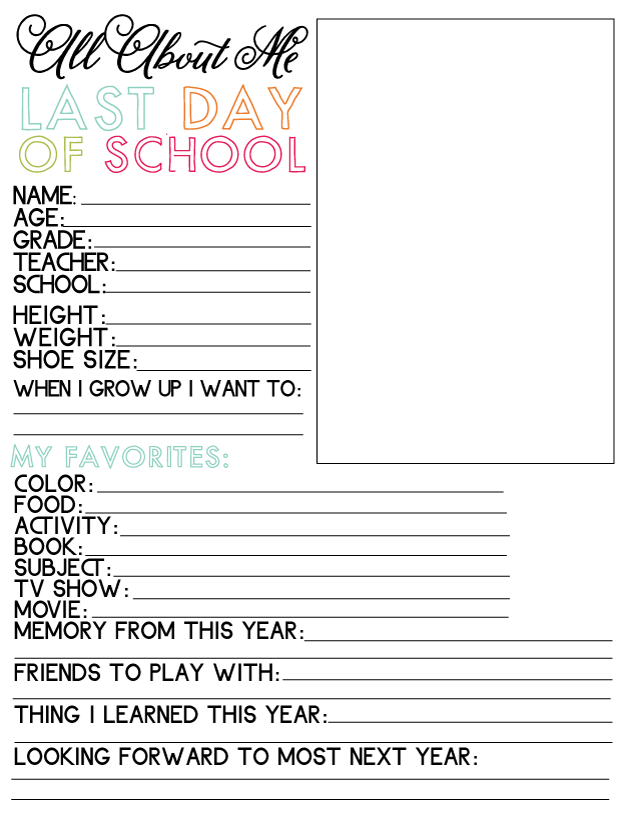 Last Day of School Printable Last Day of School Printable