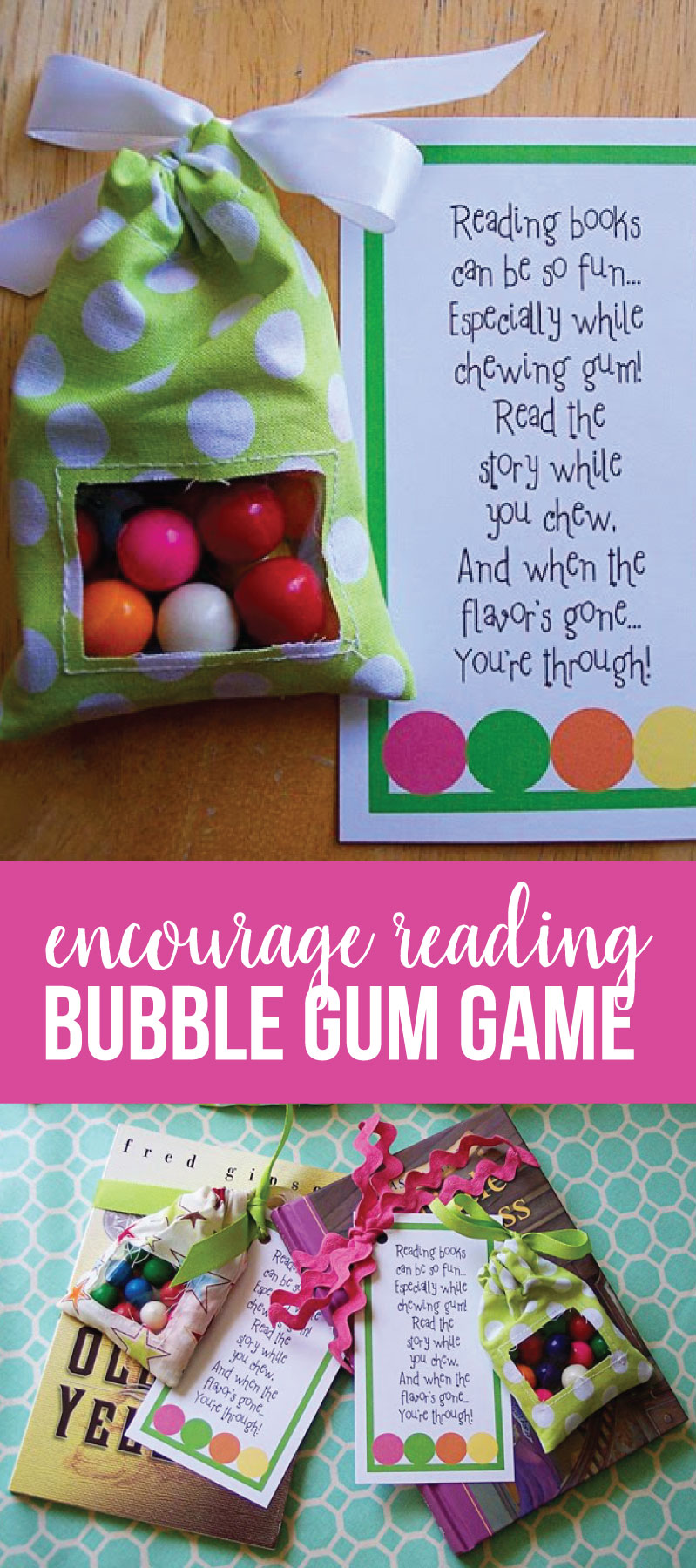Summer Reading: Bubble Gum Bag & Bookmark