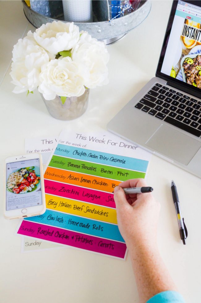 Printable Meal Planning Template - Thirty Handmade Days