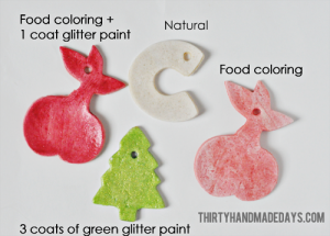 Colored Salt Dough Ornaments Gift Idea
