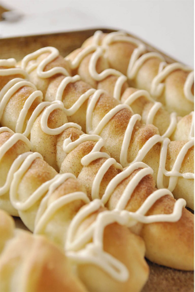 Cinnamon Sugar Breadsticks with Cream Cheese Frosting