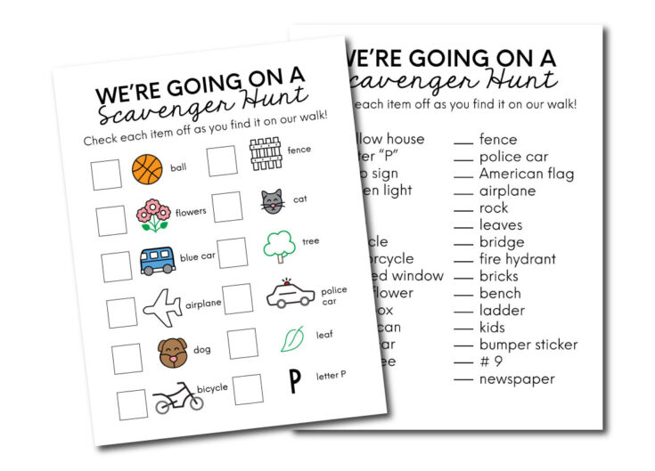 Scavenger Hunt Printables from Thirty Handmade Days