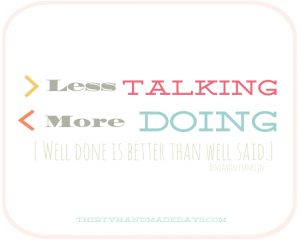 Resolutions Quote Printable: Less Talking, More Doing