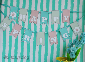 Happy Spring!! Free Downloadable + Printable Banner