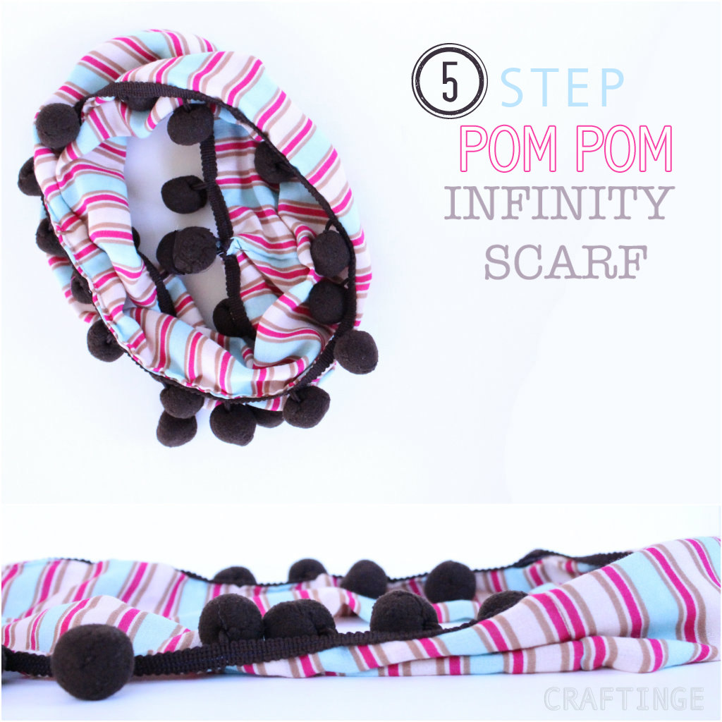 5 Step Pom Pom Infinity Scarf Tutorial