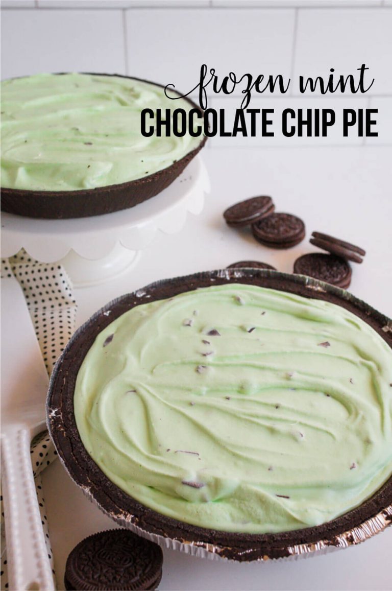 Frozen Mint Chocolate Chip Ice Cream Pie