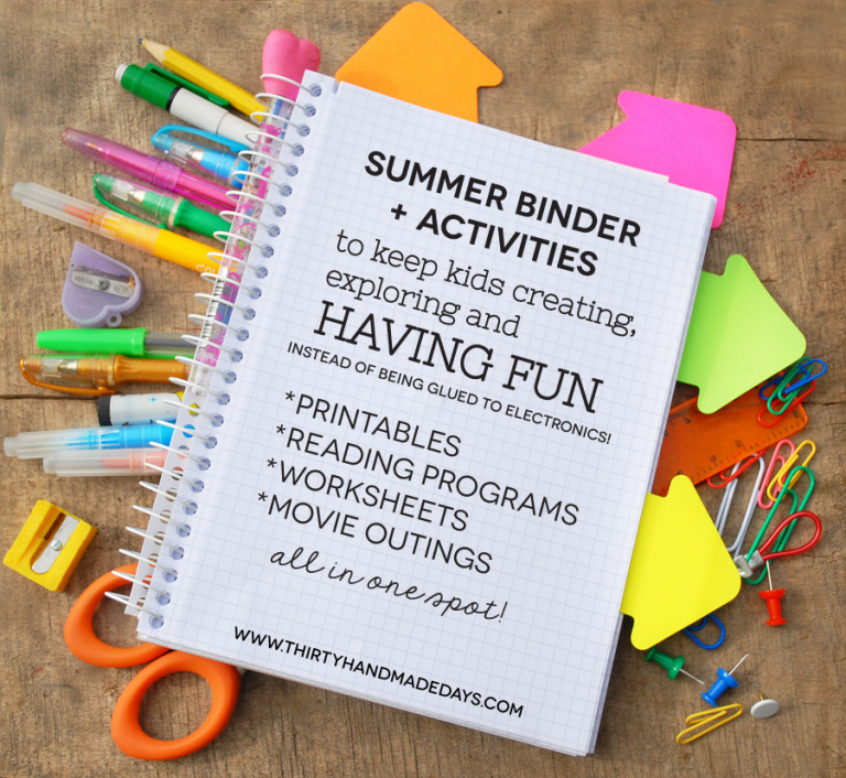 Printable Summer Activities Binder + Activity Sheets