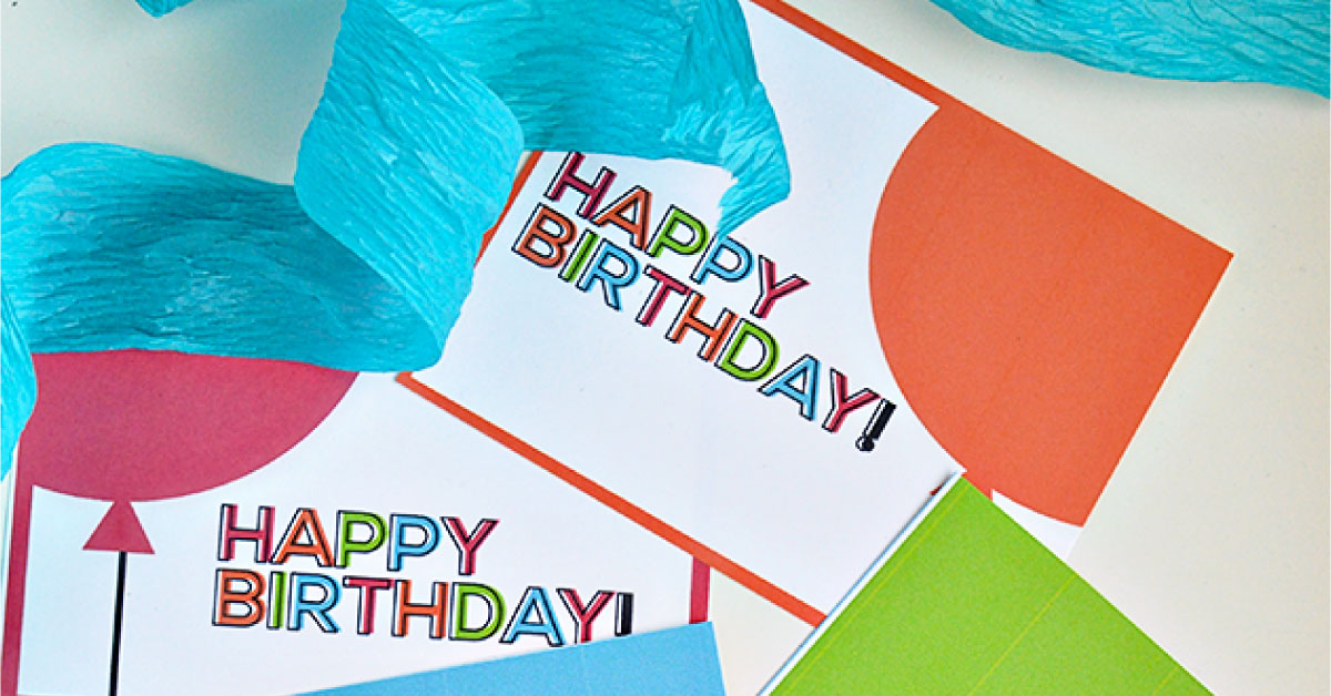 Printable Birthday Cards from Thirty Handmade Days