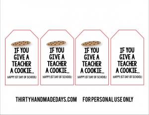 If You Give a Teacher a Cookie... Back to School Printable