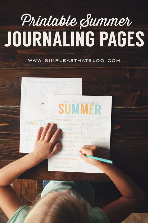 Printable Summer Journaling Pages