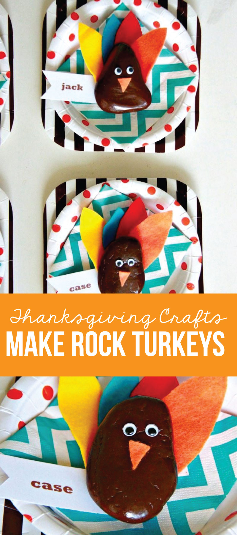 Thanksgiving Crafts: Make Rock Turkey Place Holders