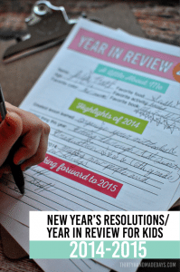 Printable New Year's Resolutions for Kids 2015