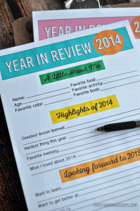 Printable New Year's Resolutions for Kids 2015