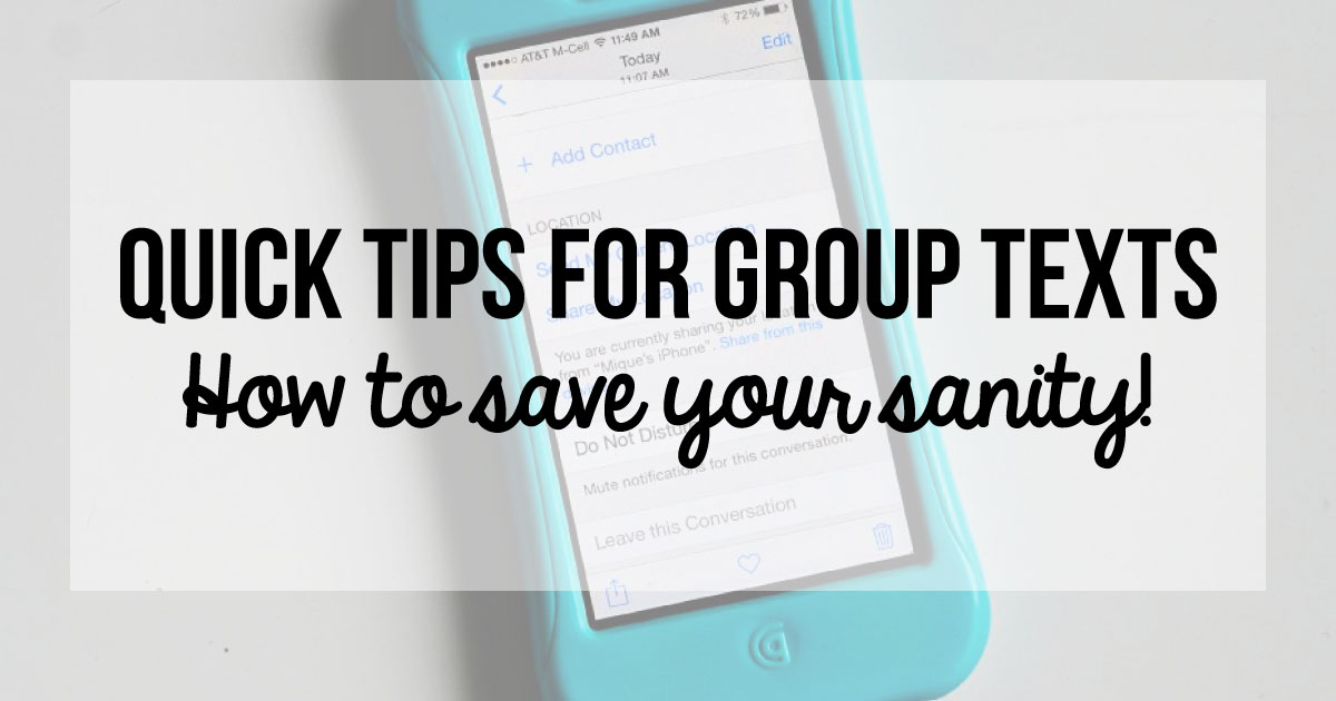 Quick Tips for Group Texts