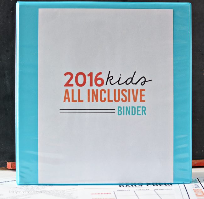 2016 All Inclusive KIDS Binder - Thirty Handmade Days