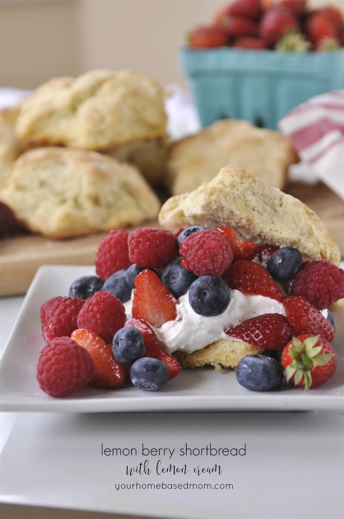 Patriotic Lemon Berry Shortcakes with Lemon Cream - Thirty Handmade Days