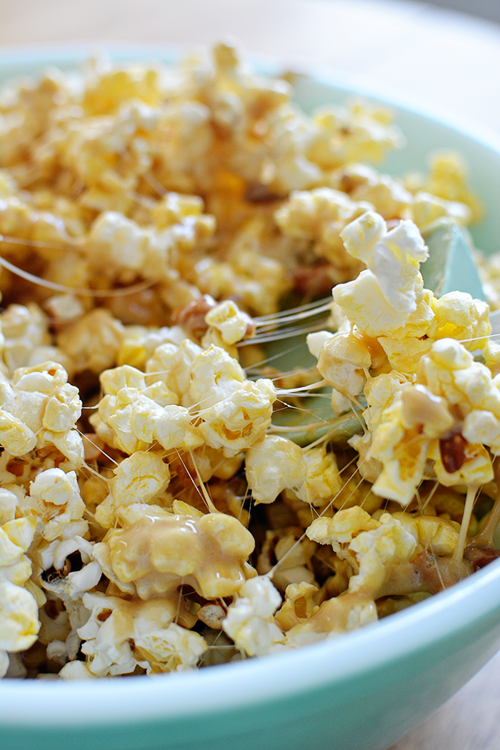 Salty & Sweet Caramel Popcorn Bars