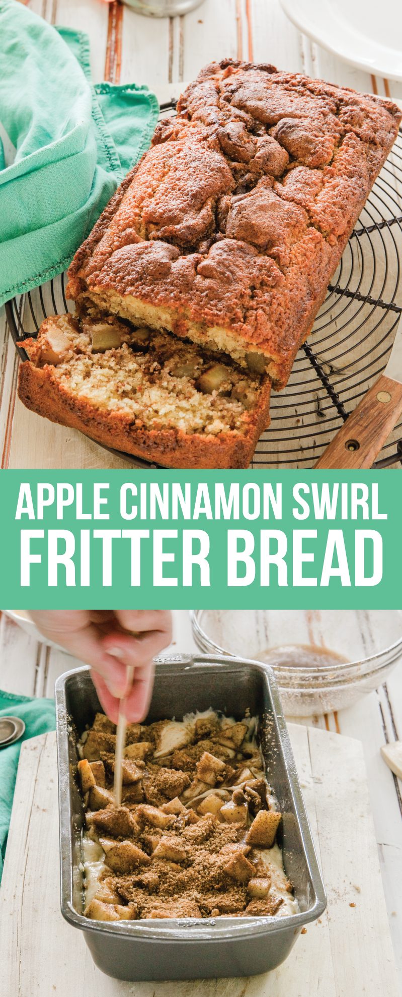 Apple Cinnamon Swirl Fritter Bread