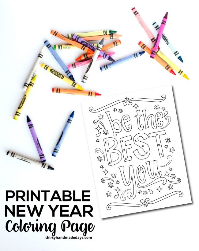 Printable New Year Coloring Page