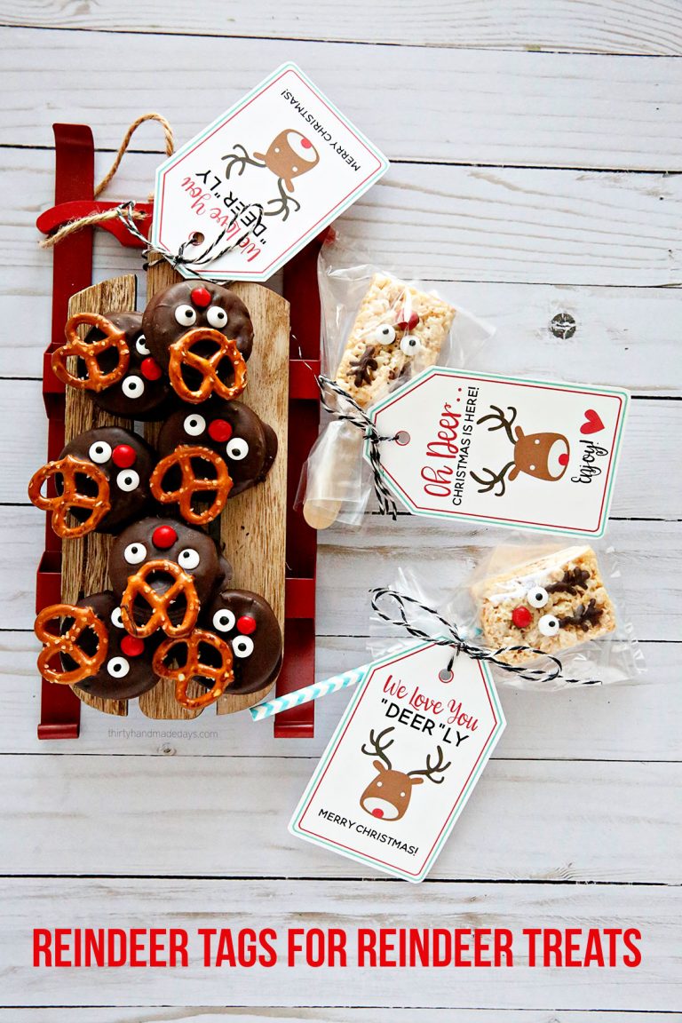 Printable Reindeer Tags