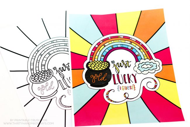 St.Patrick's Day Rainbow Coloring Page