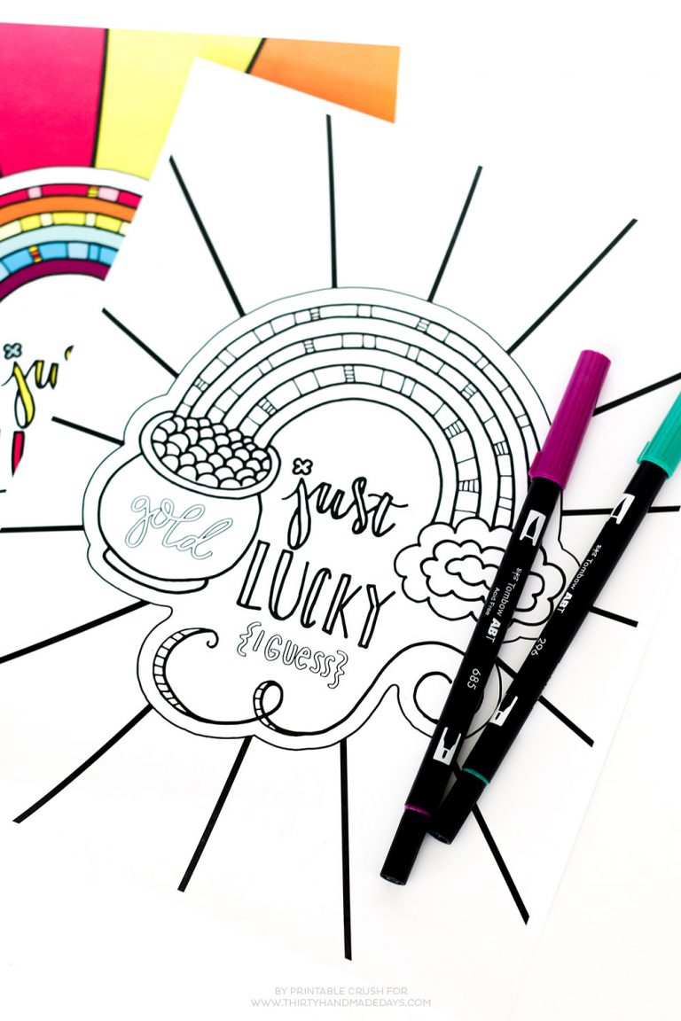 St.Patrick's Day Rainbow Coloring Page
