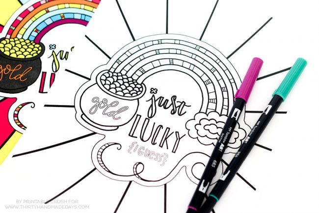 St.Patrick's Day Rainbow Coloring Page