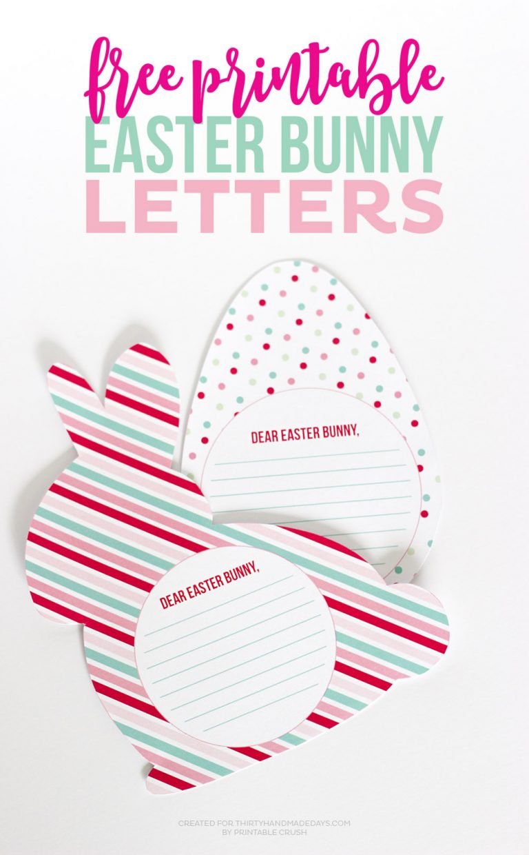 Free Printable Easter Bunny Letters - Thirty Handmade Days