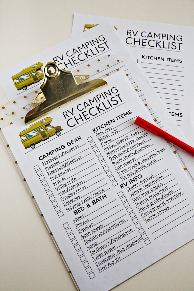 Printable RV Checklists
