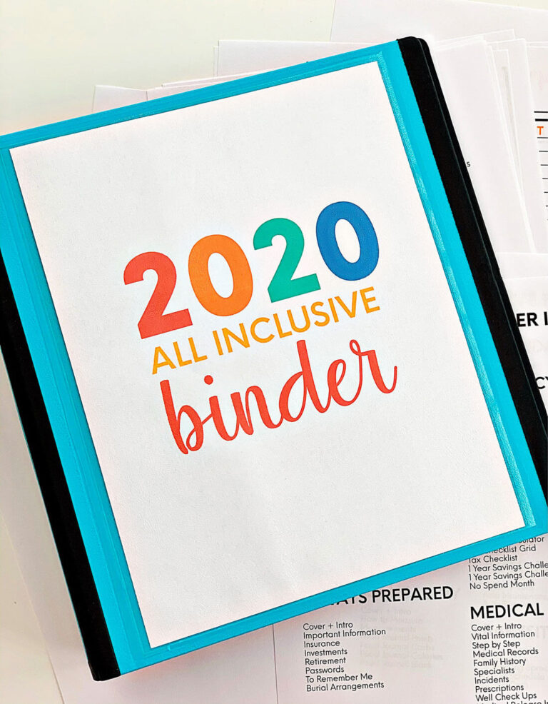 2020 All Inclusive Binder from 30daysblog