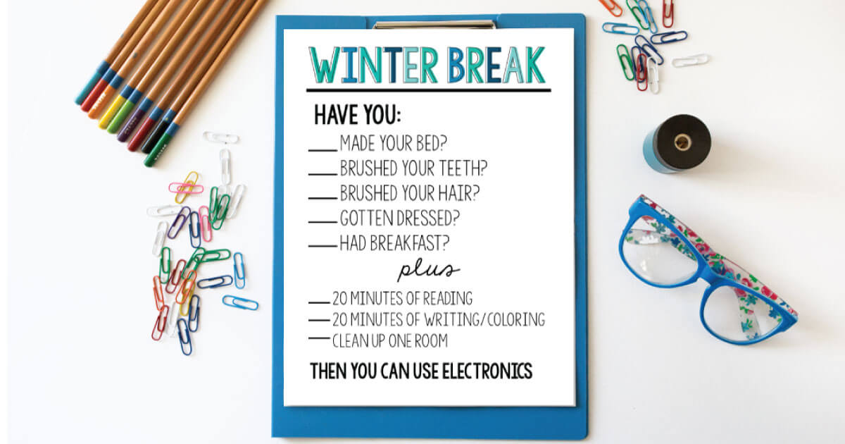 Printable Winter Break Rules