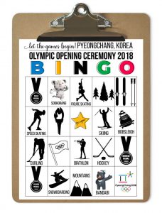 Winter Olympics 2018 BINGO