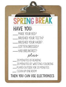 Printable Spring Break Rules