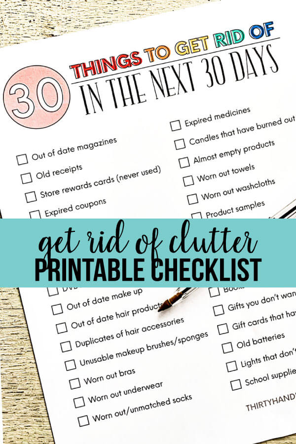 Declutter Your Home Checklist