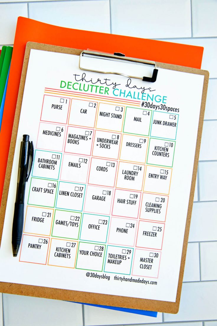 30 Day Declutter Challenge from 30daysblog