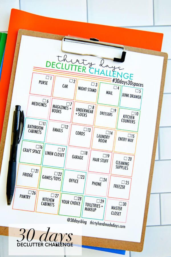 30 Day Declutter Challenge from 30daysblog