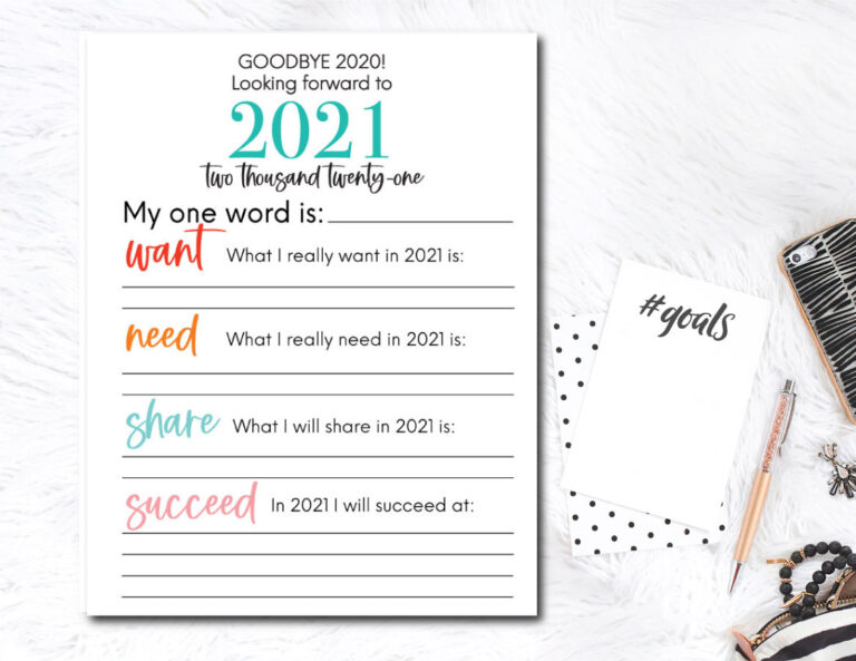Printable New Year's Resolution List