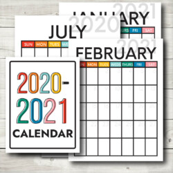 2020-2021 Printable Calendar from Thirty. Handmade Days