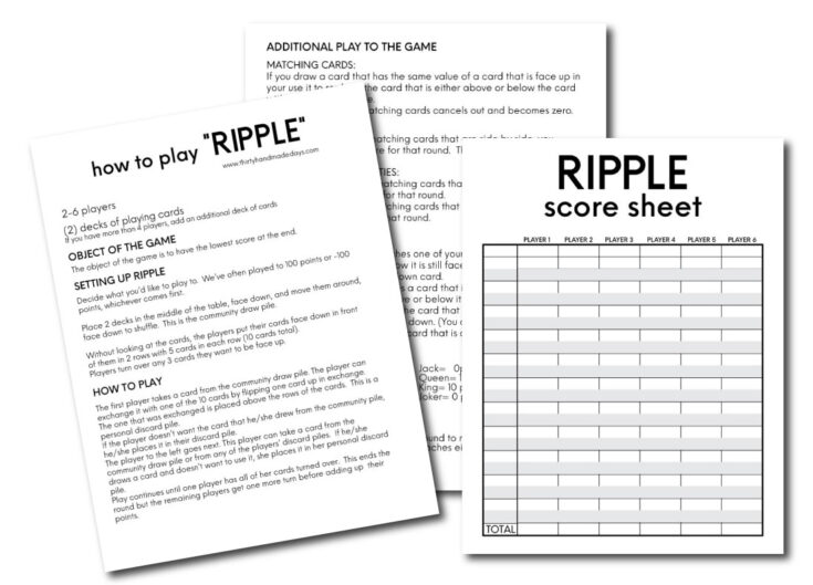 Card Games to Play: Ripple from Thirty Handmade Days