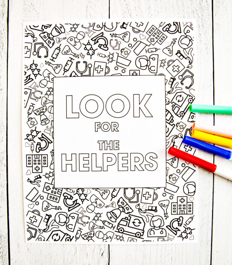 Look for the Helpers Coloring Page from Thirty Handmade Days