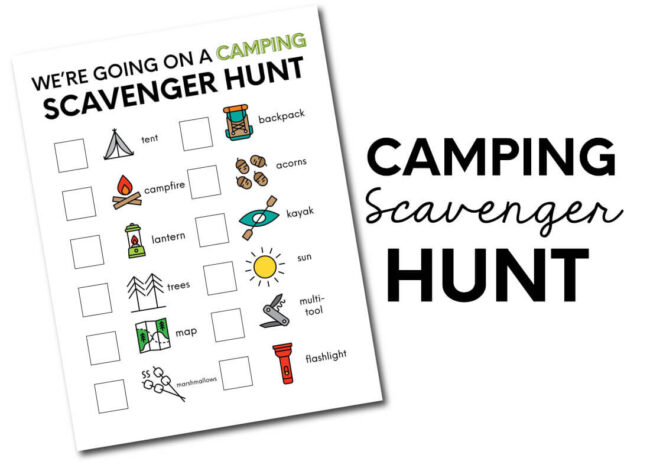 Camping Scavenger Hunt from Thirty Handmade Days