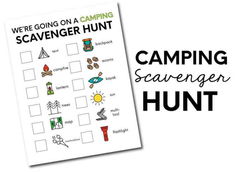 Camping Scavenger Hunt from Thirty Handmade Days