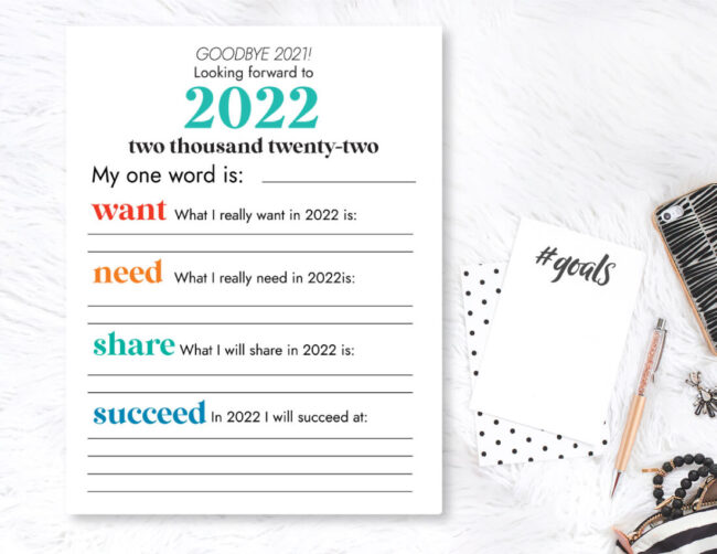 Printable New Year's Resolution List