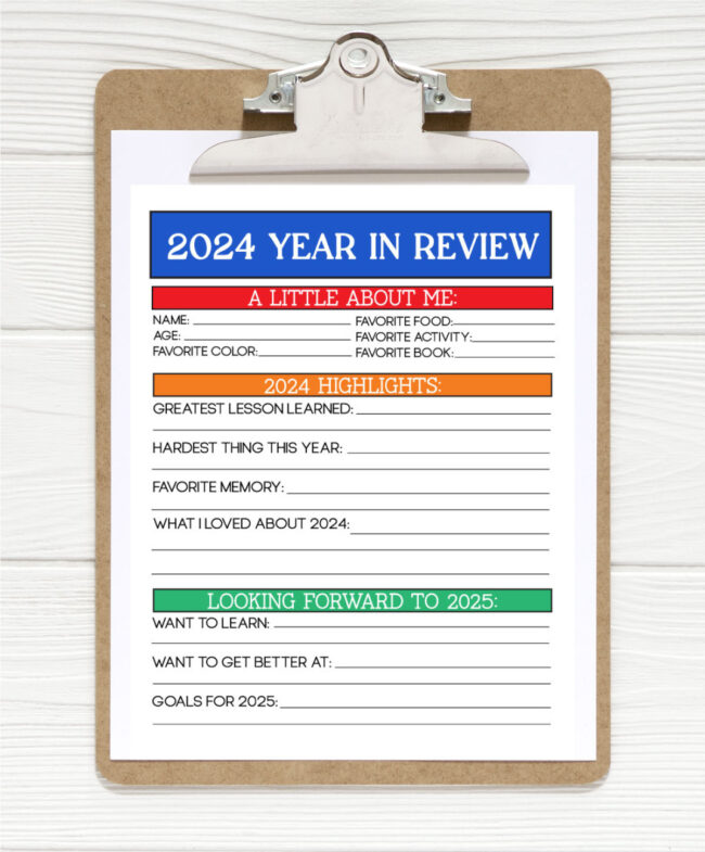 New Year Resolution for Kids 2024 from 30daysblog